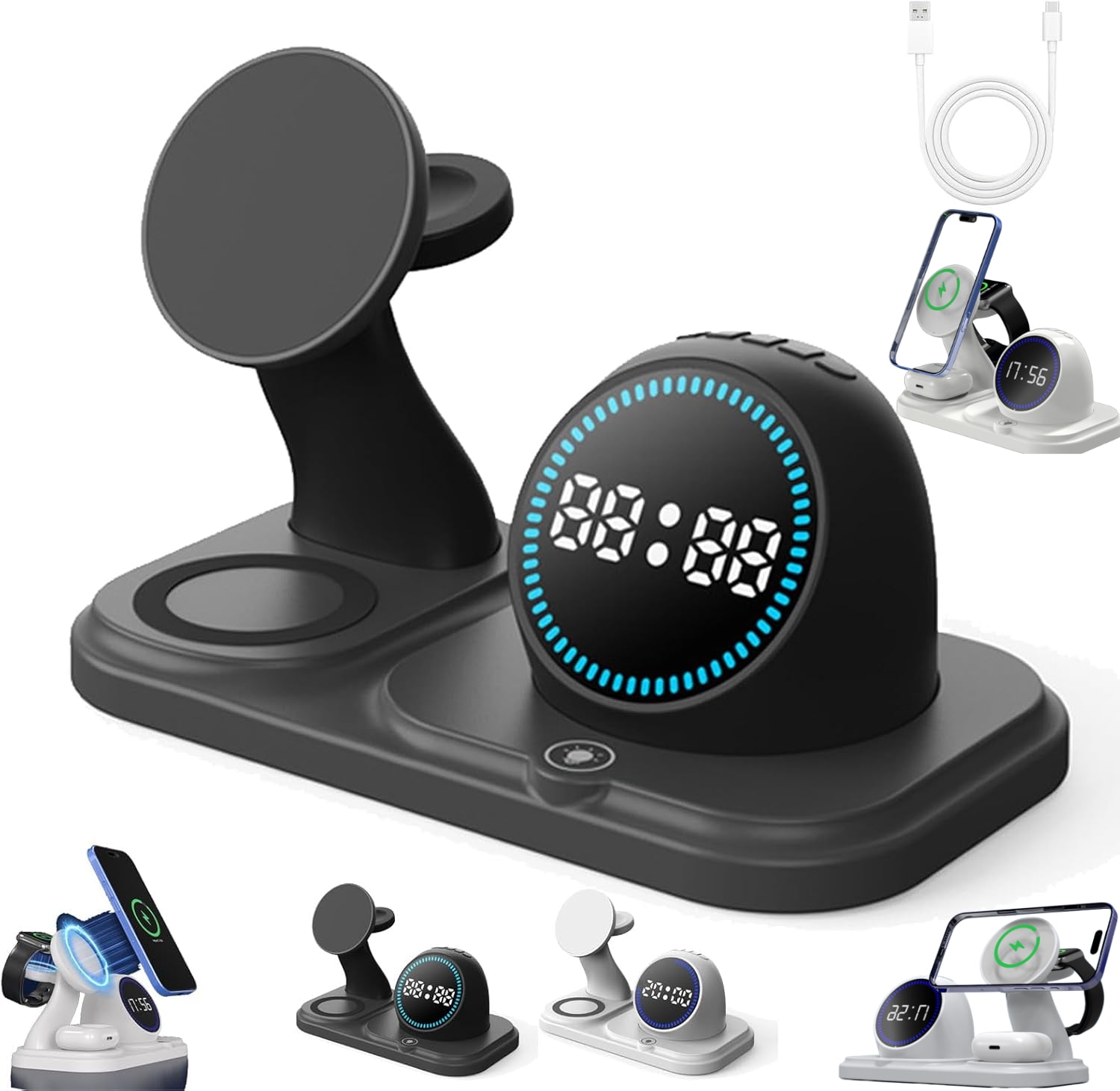 6 in 1 Magnetic Wireless Charger, Wireless Charging Station for ...