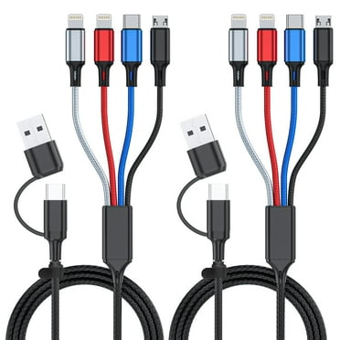 Multi Cable Braided 3 in 1 Multiple USB Cable Charging Cord with Type-C ...