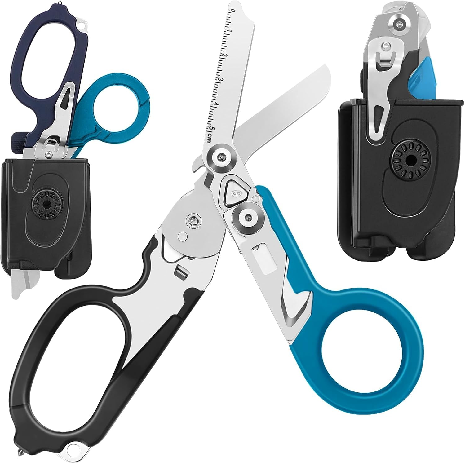 6 in 1 Multi-function Foldable Trauma Shears with Compatible Holster ...