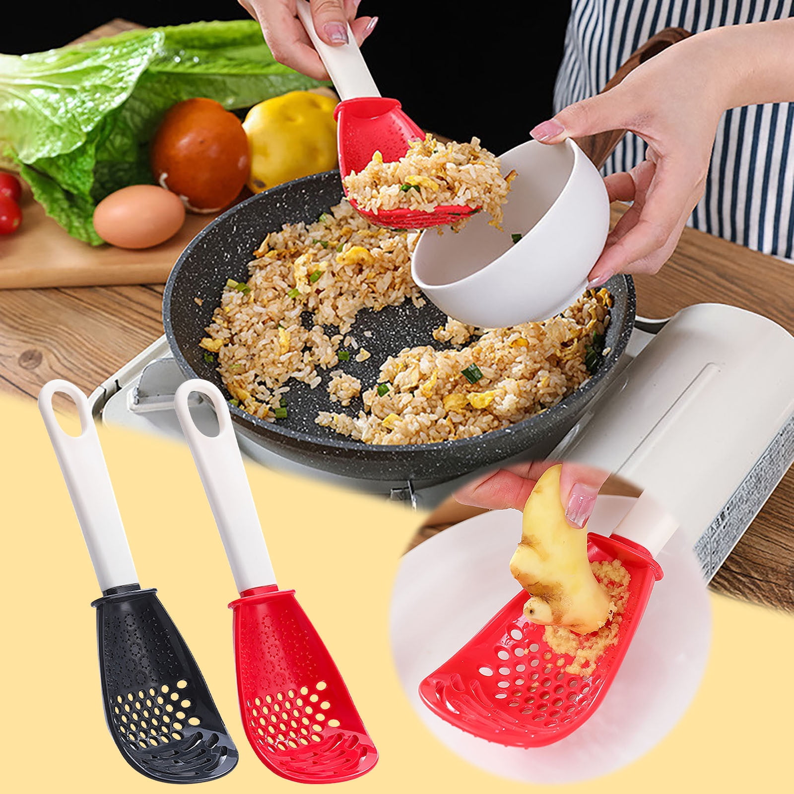 6 in 1 Multifunctional Kitchen Cooking Spoon 4 PCS Kitchen Gadgets ...