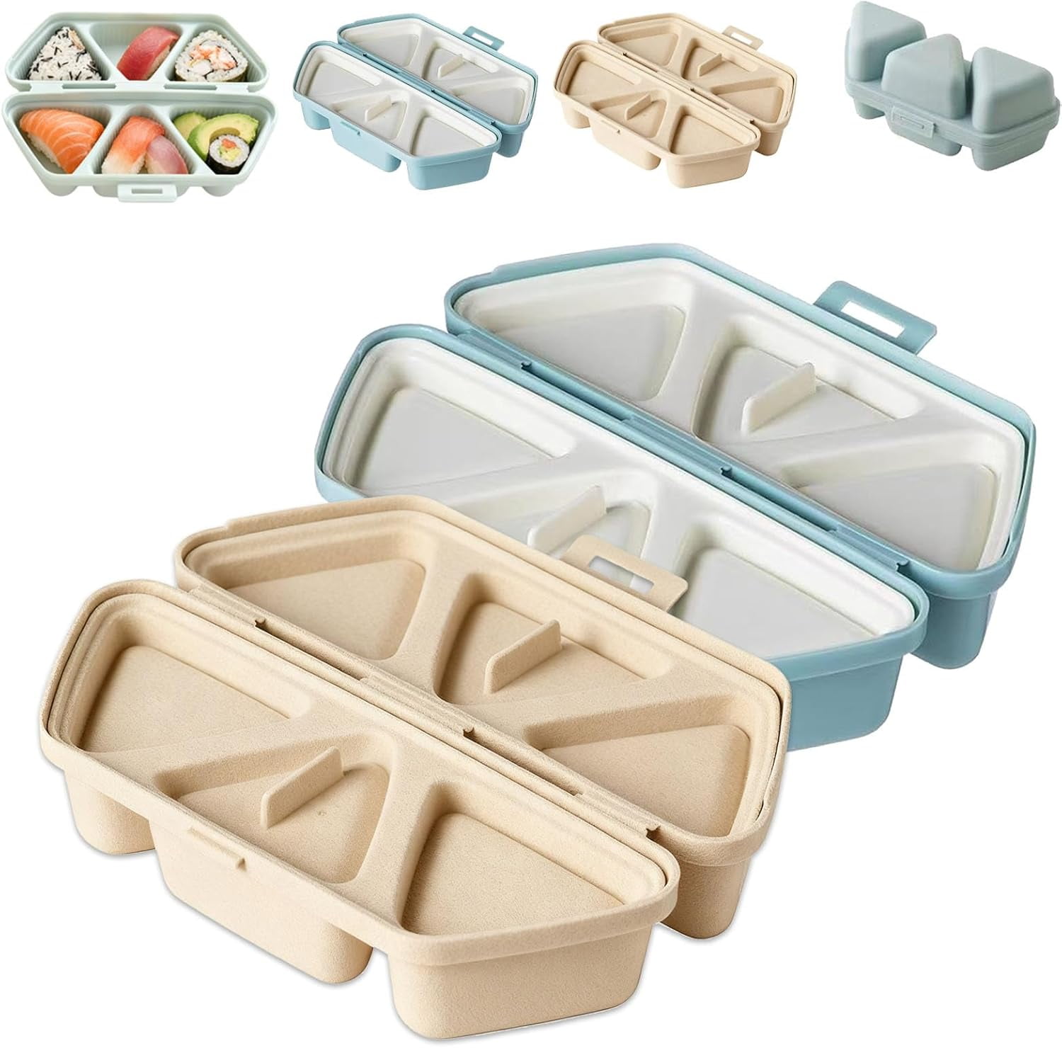 6 in 1 Onigiri Mold, 6 in One Onigiri Mold, Triangle Rice Ball Molds ...