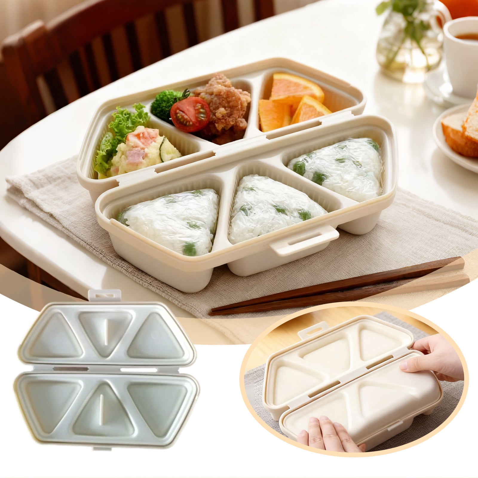 6 in 1 Onigiri Mold, 6 in One Onigiri Mold, Triangle Rice Ball Molds ...