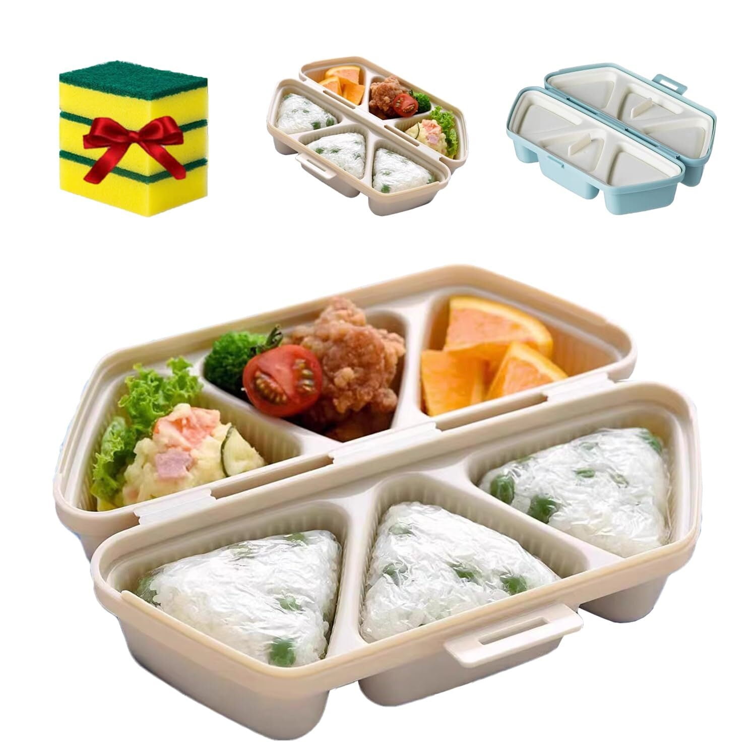 6 in 1 Onigiri Mold, 6 in One Onigiri Mold, Triangle Rice Ball Molds ...