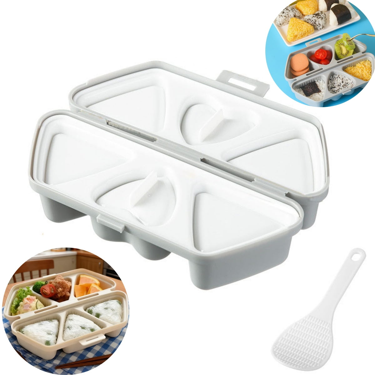 6 In 1 Onigiri Mold,6 Rice Ball Mold,Onigiri Mold Set 6, Triangle Sushi ...