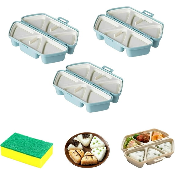 6 in 1 Onigiri Mold,Foldable Design and Non-stick Bottom,Once Quickly ...