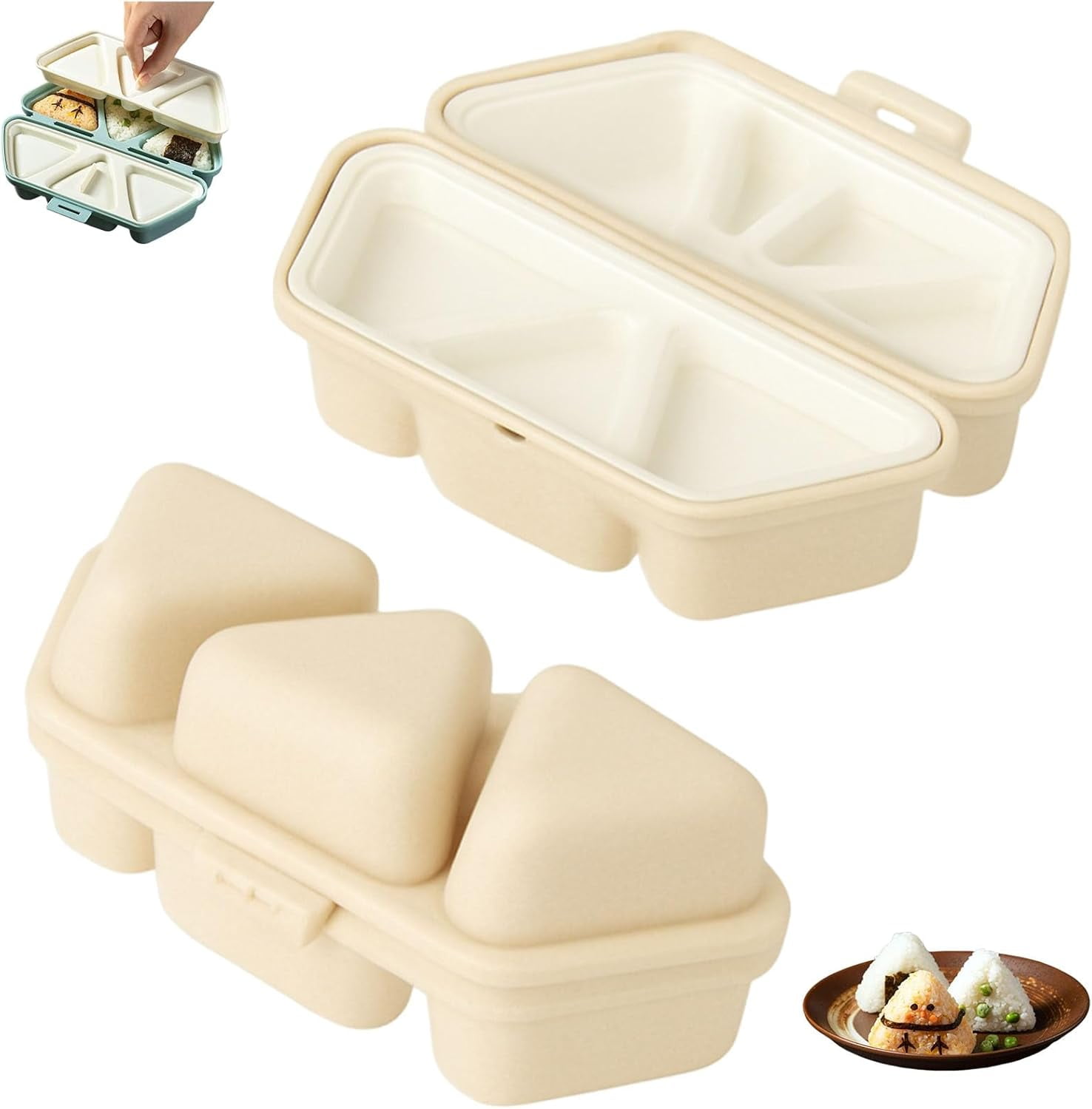6 In 1 Onigiri Mold, Onigiri Mold Triangle Rice Ball Mold, 6 At Once ...