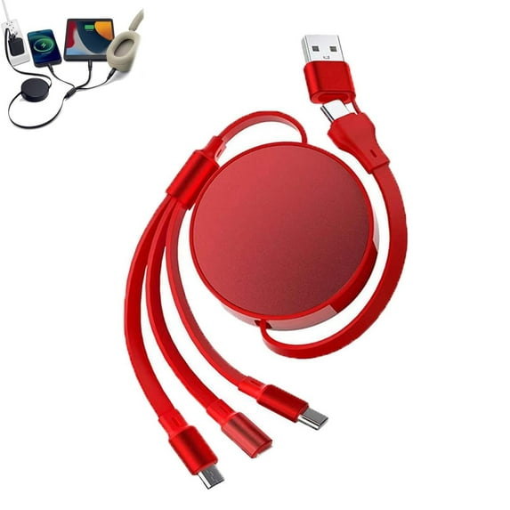 6 in 1 Retractable Charging Cable, 6-in-1 Retractable Cable with Fast ...