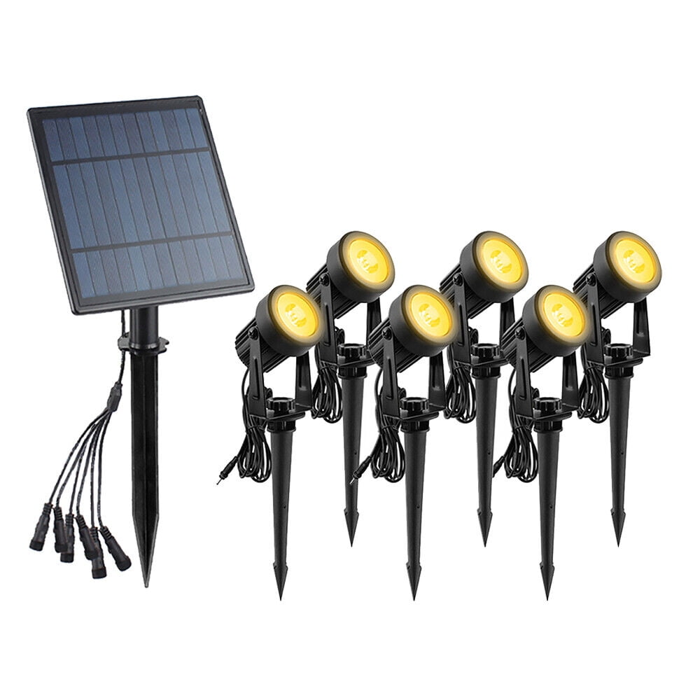 6 in 1 Solar Lights Outdoor, Solar Powered Spot Lights, IP66 Waterproof ...