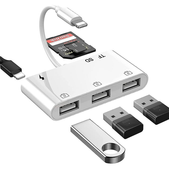 6 In 1 Usb Camera To Iphone/ Ipad Adapter With Sd &tf Card Reader ...