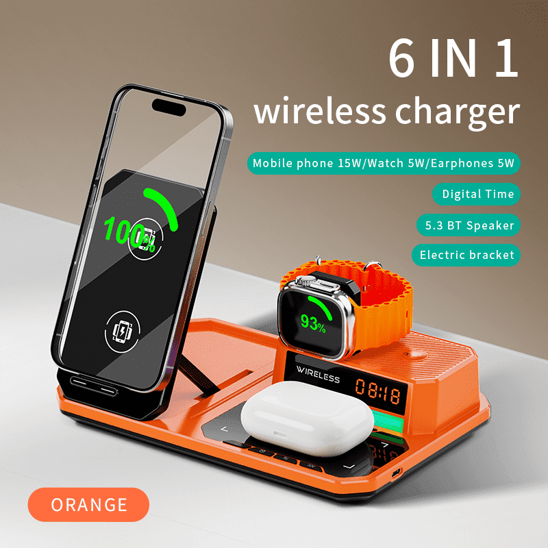 6 in 1 Wireless Charger,Multifunctional Folding Fast Charging Phone ...