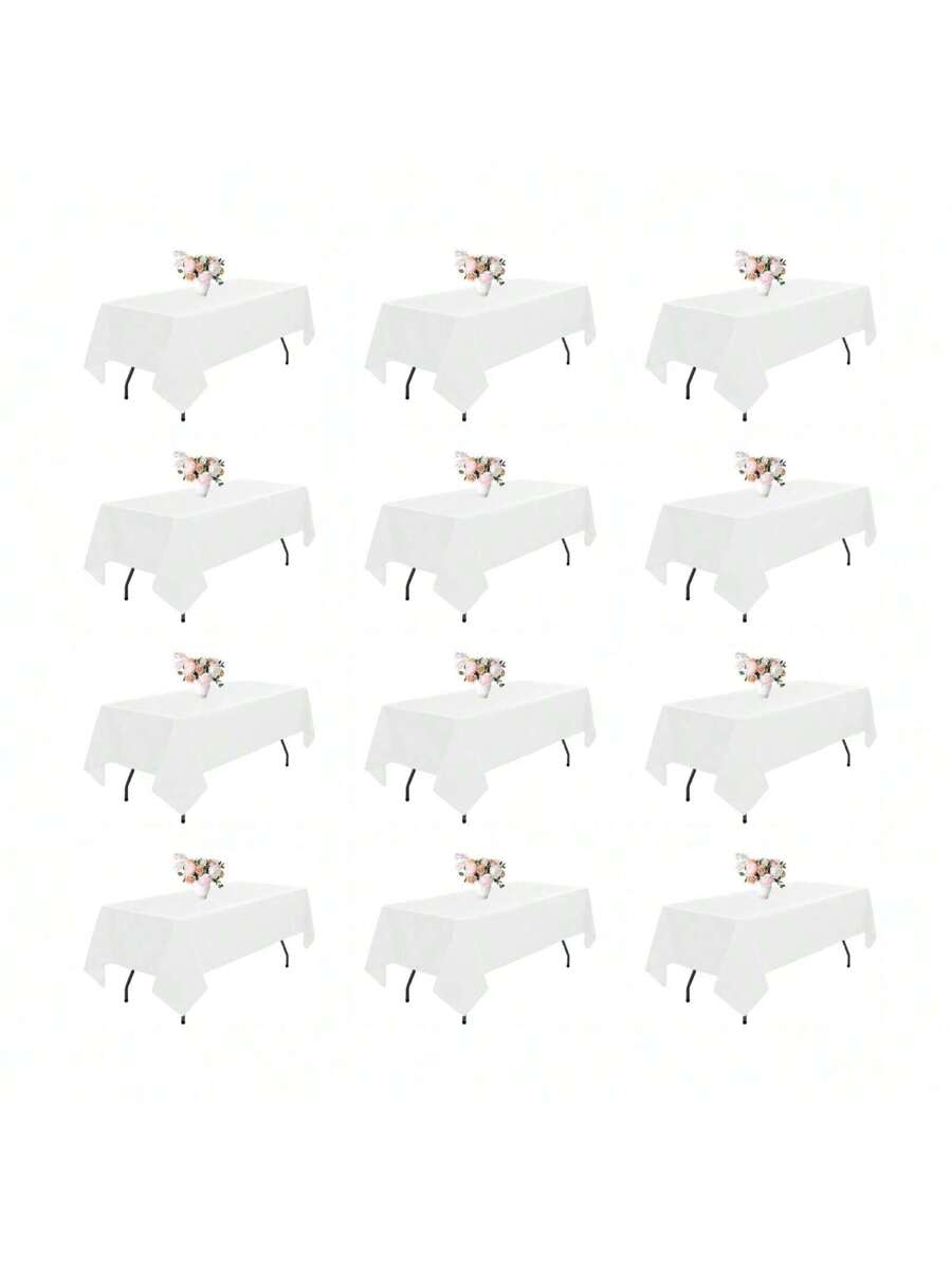 6/10/12Pack White Tablecloths For Rectangle Tables - 60 X 102 Inches ...