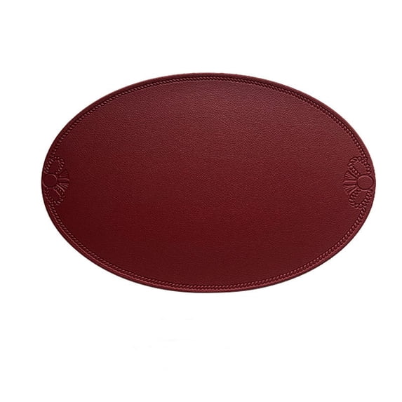 6/10PCS Leather Placemat Oval Oil-Proof Table Mat Home Dining Kitchen ...