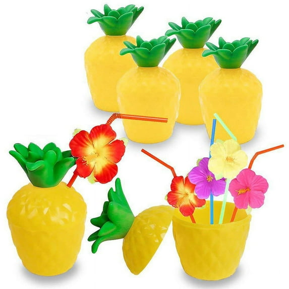 6/10pcs Hawaiian Summer Pineapple Coconut Drinking Cups Strawberry ...