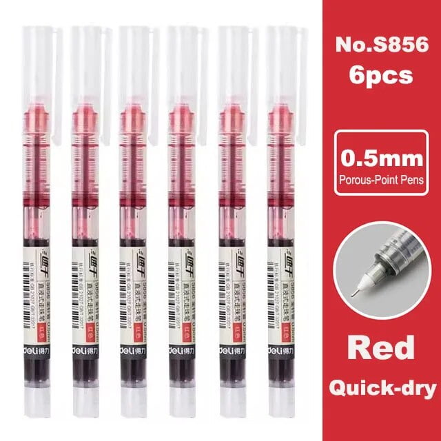 6/10pcs Rollerball Pen Set 0.5mm Black Blue Red Quick-drying Ink Gel ...