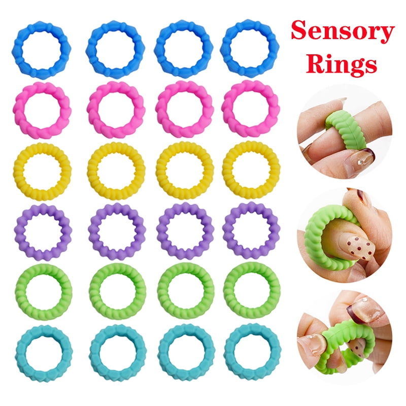 6/12/18PCS Sensory Rings Fidget Toys Autism Calming Stress Relief ...