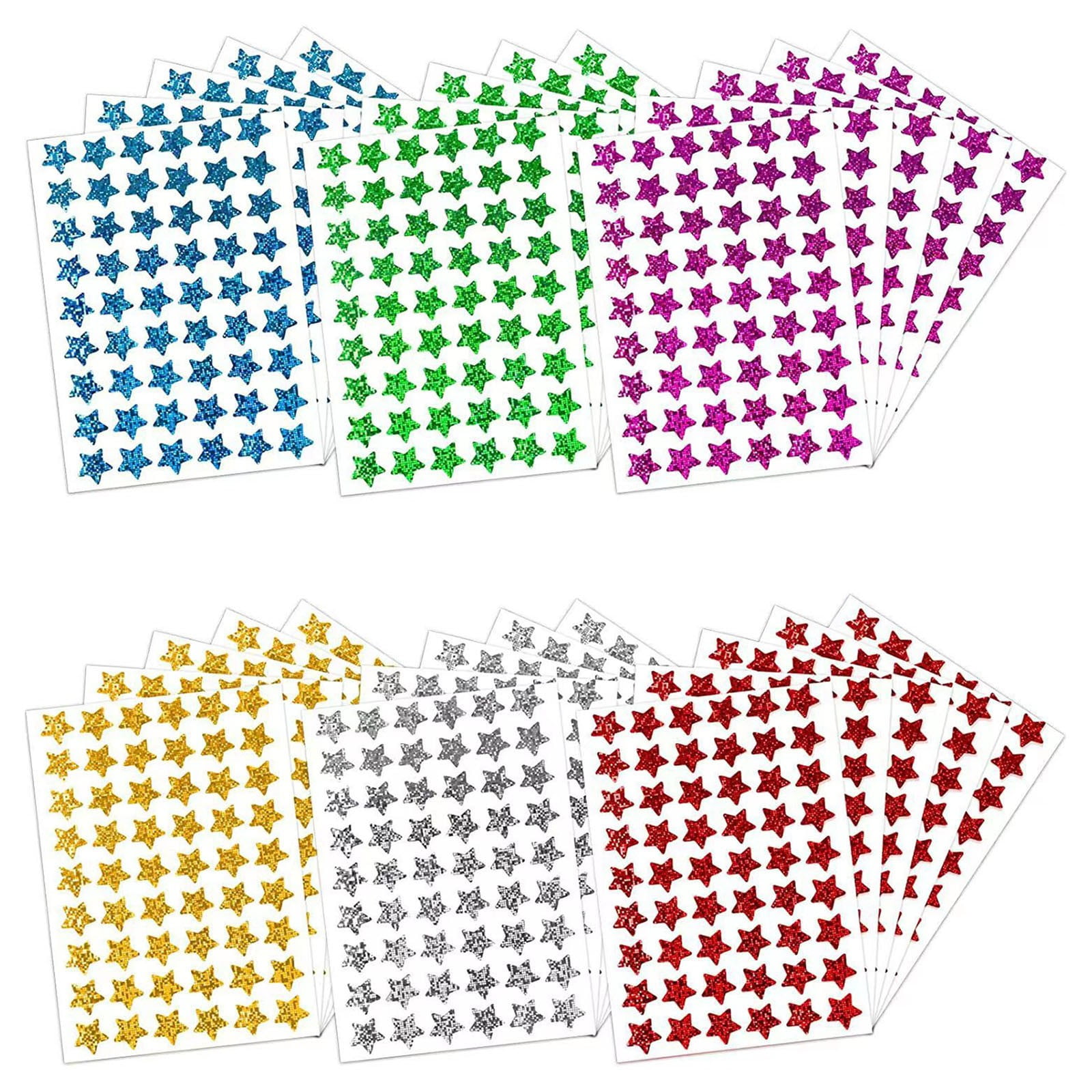 6/12/18PCS Small Star Stickers Sparkly Stickers Foil Star Stickers for ...