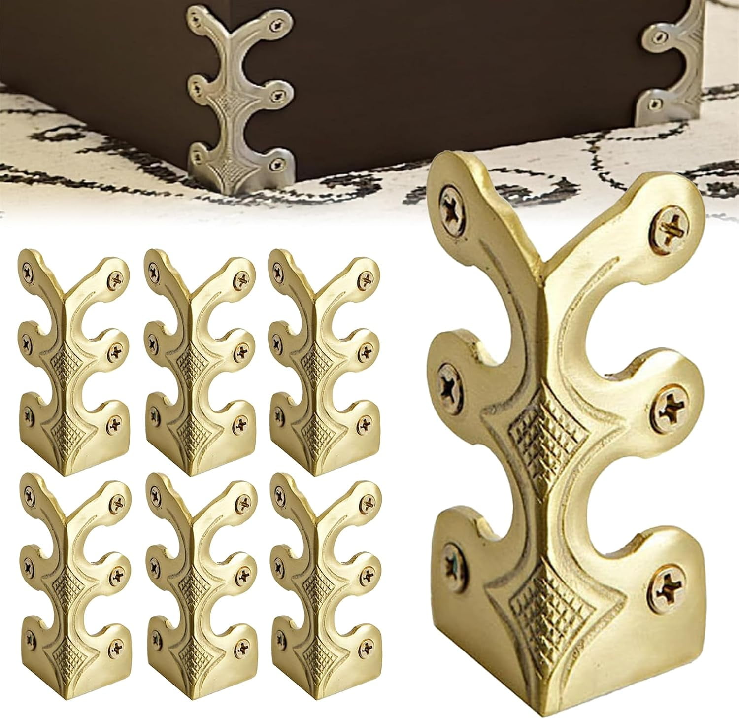 6/12/18PCS Solid Brass Baseboard Corner Protectors, Skirting Board ...