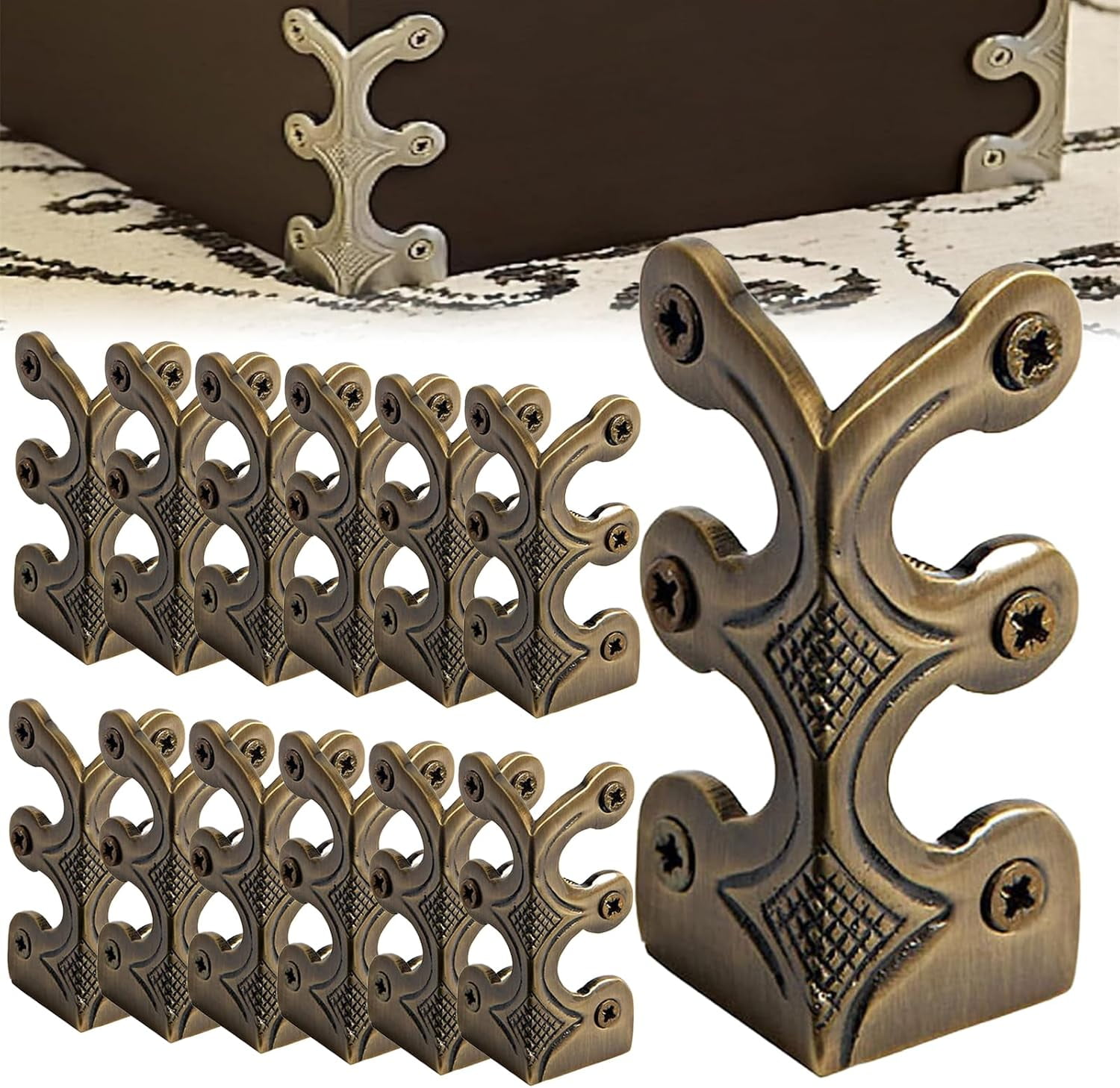 6/12/18PCS Solid Brass Baseboard Corner Protectors, Skirting Board ...