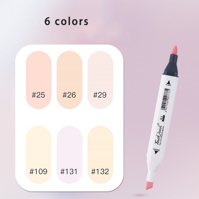 6/12/24/30 Colors Skin Tone Dual Headed marker Set Painting Drawing ...