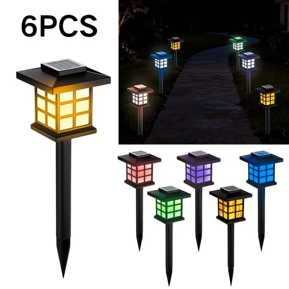 6/12/24 Pack IP44 Waterproof Solar Outdoor Pathway Lights, Warm LED ...