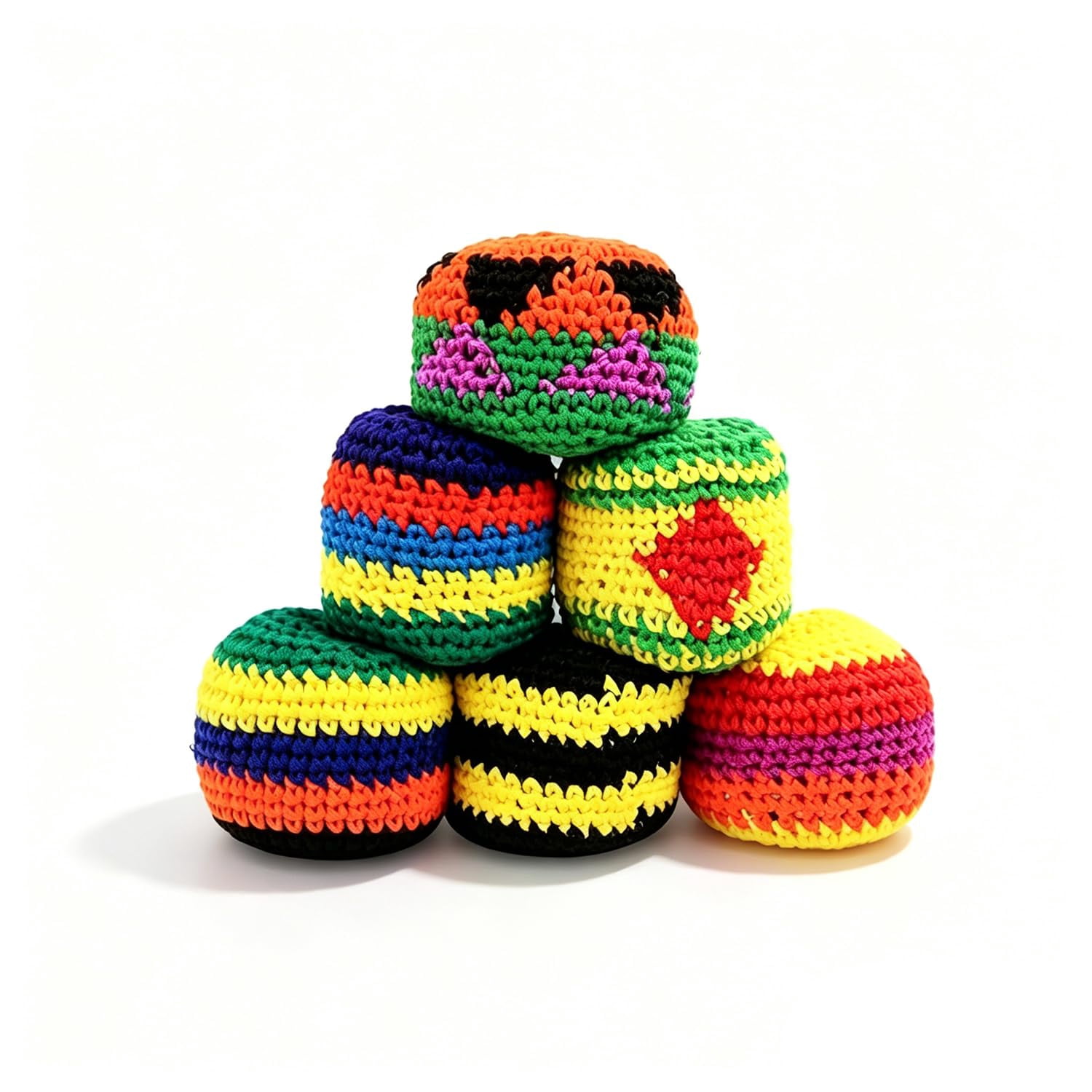 6/12/24PCS Knitted Hacky Sack Set, Hacky Sack Knitted Footbags, Crochet ...
