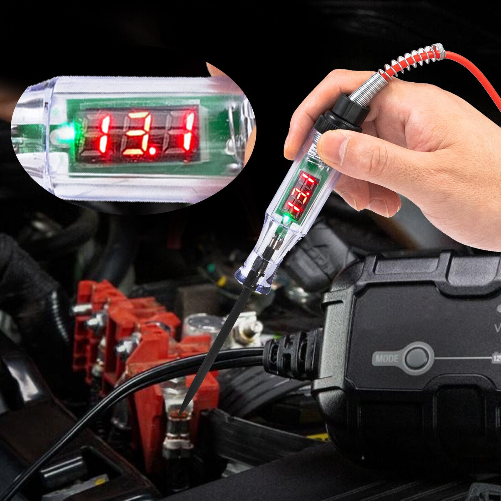 6/12/24V Digital Electric Voltage Circuit Tester Truck Automotive Light ...