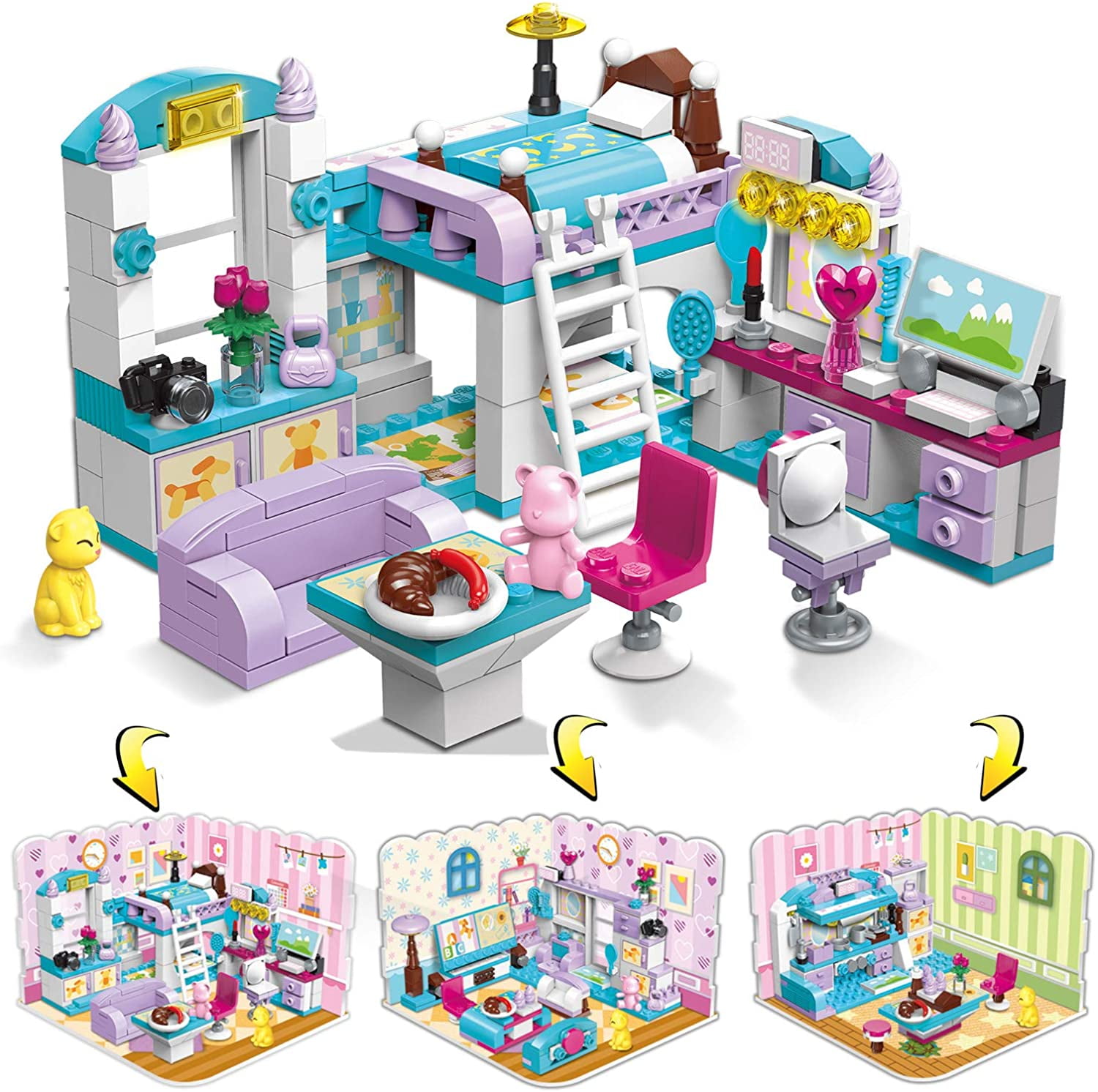 6-12 Girl's Dream Home Building Blocks Kit Educational Toy, Build Girl ...