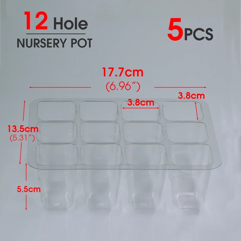 6/12 Holes PET Nursery Grow Box Plastic Seedling Starter Tray ...