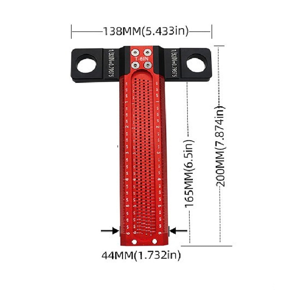 6/12 Inch Scribe Precision Marking Line Drawing T-Rule Aluminum Alloy ...