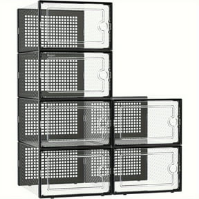 Jakmean X-Large Organized Plastic Shoe Storage Box, Stackable Shoe Rack ...