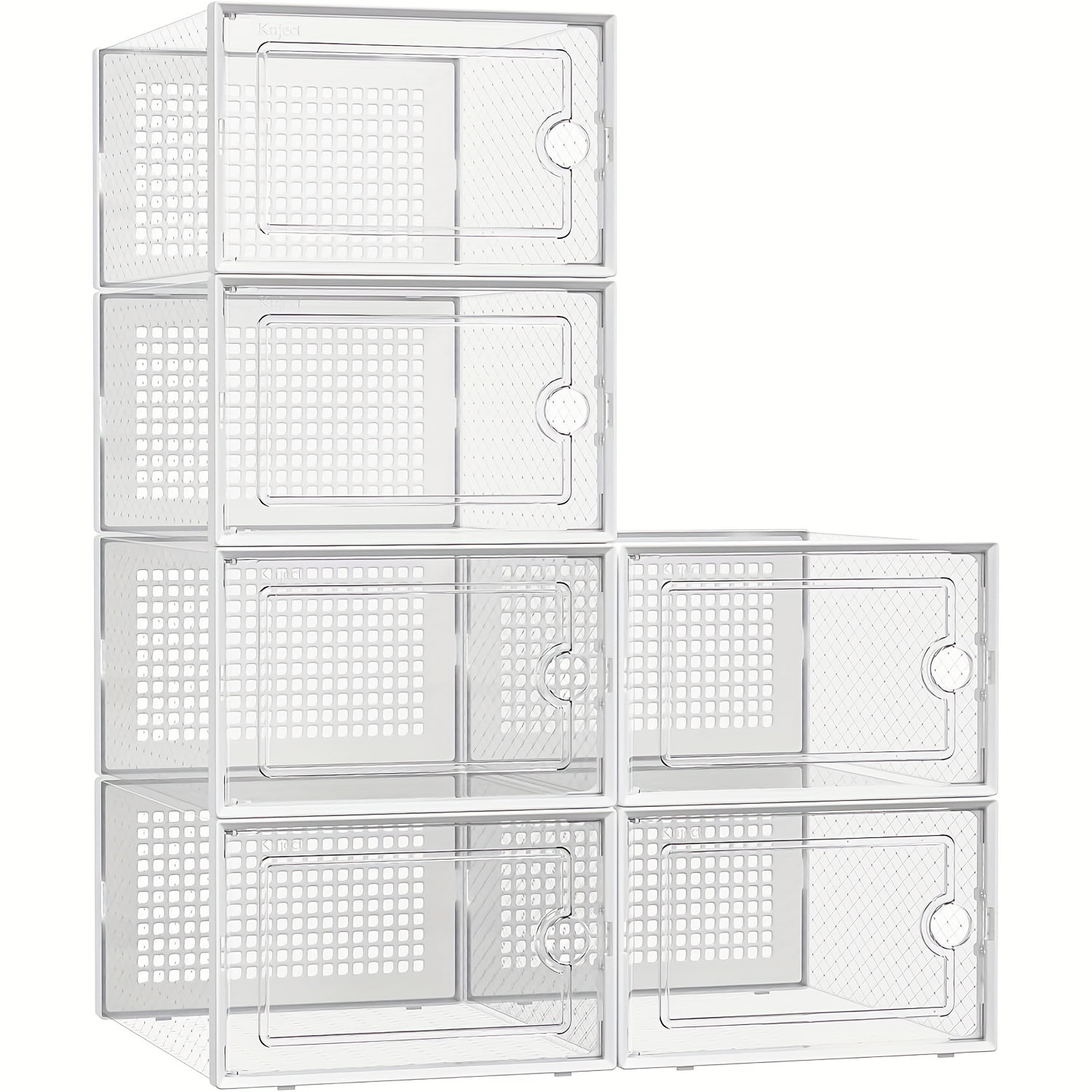 6/12 Pack XL Clear Shoe Storage Boxes – Stackable Plastic Sneaker ...