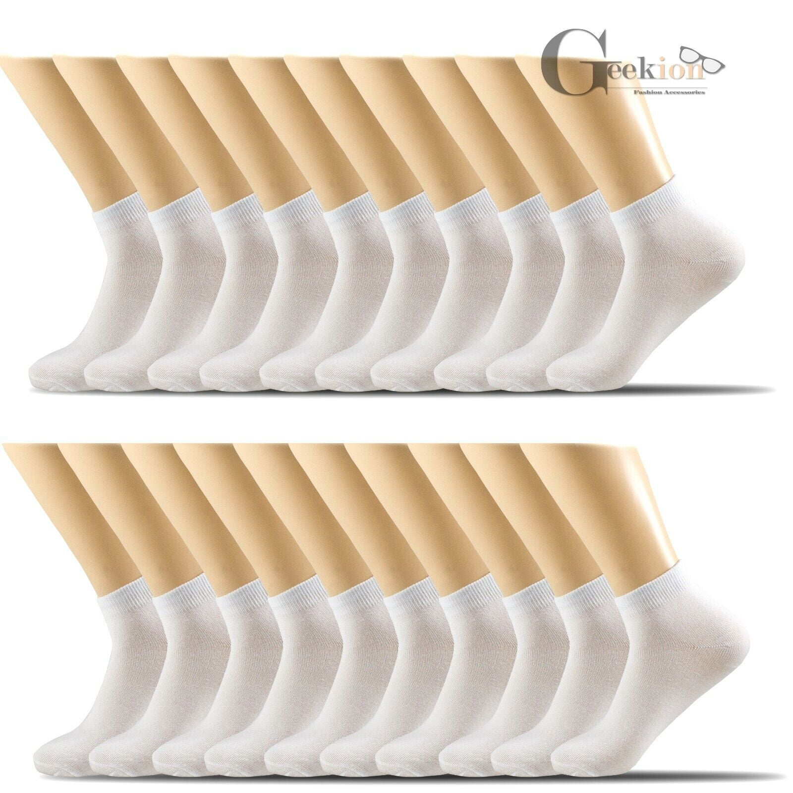6 12 Pairs Mens Women Black White Cotton Sports Low Cut Ankle Quarter ...