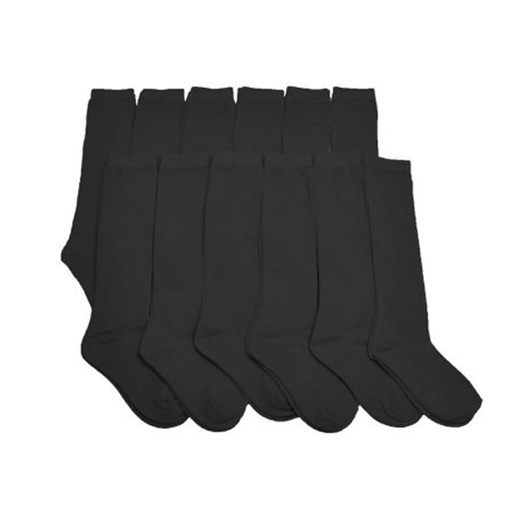 6~12 Women Girl Pairs Knee High Uniform School Socks Junior Plain Kid ...