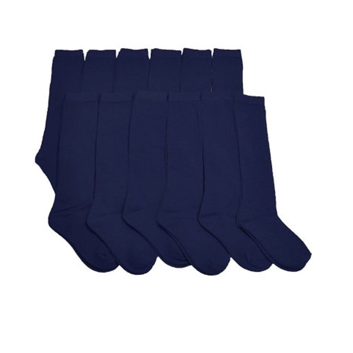 6~12 Women Girl Pairs Knee High Uniform School Socks Junior Plain Kid ...