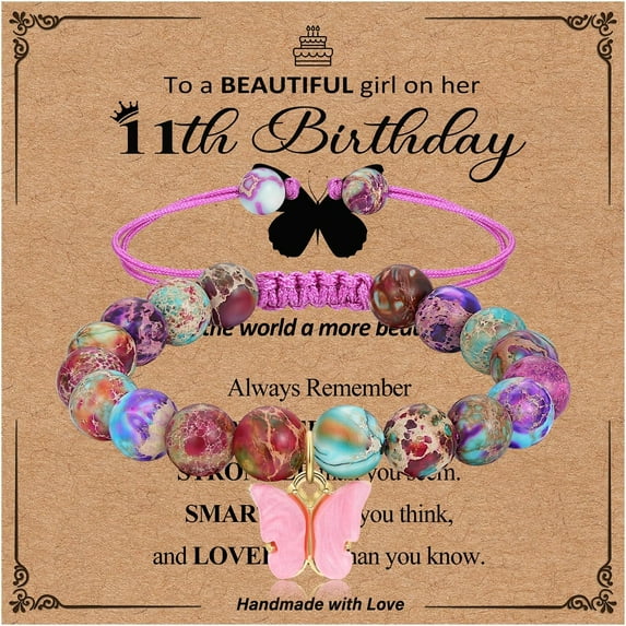 6-12 Years Old Girls Birthday Butterfly Bracelet Gifts, Colorful ...