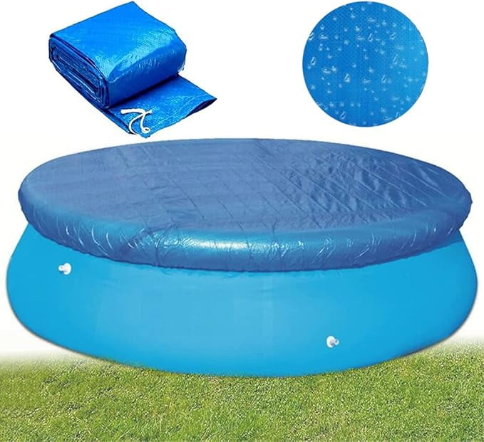 6-12 ft Round Pool Cover, Outdoor Round Inflatable Above Ground ...