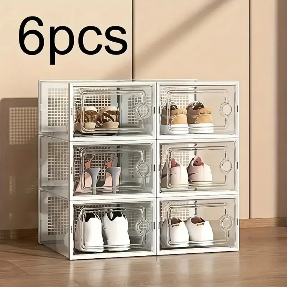 6/12 thick transparent shoe boxes with lids, shoe storage and ...