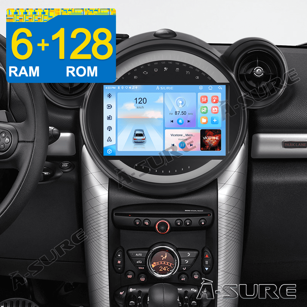 6+128GB Android 13 Car Stereo Radio for Mini Cooper Countryman Paceman ...