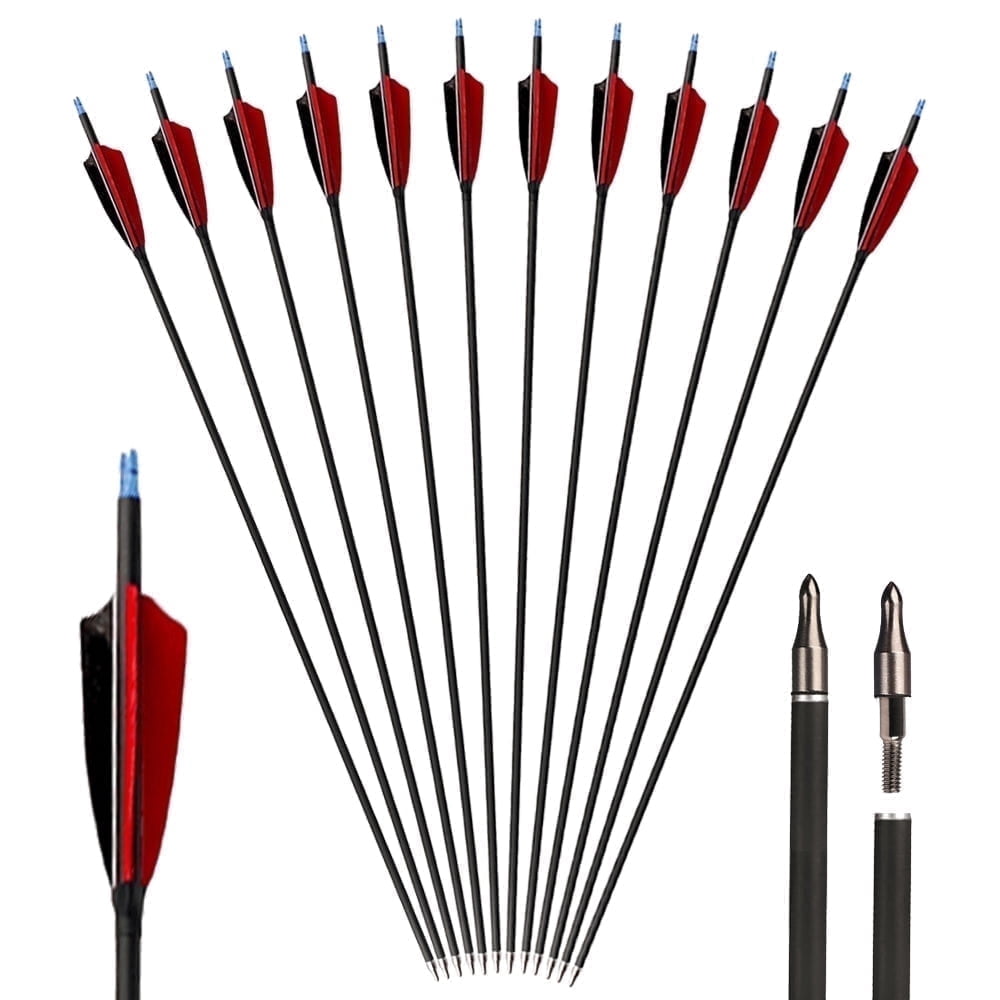 6/12PCS Arrows 31.5 inch Carbon Arrows Are Used To Recurve Bow Shooting ...