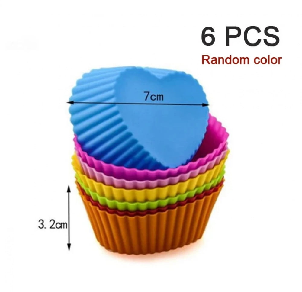 6/12PCS Silicone Muffin Molds Cup Cake Mold Round Cake DIY Baking Molds ...