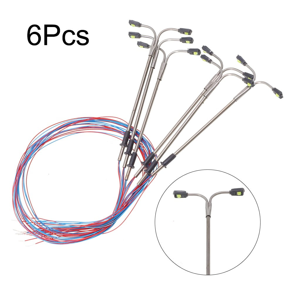 6/12Pcs 1:250 Scale Miniature Metal Street Lamp Model 3V~12V Led Lights ...