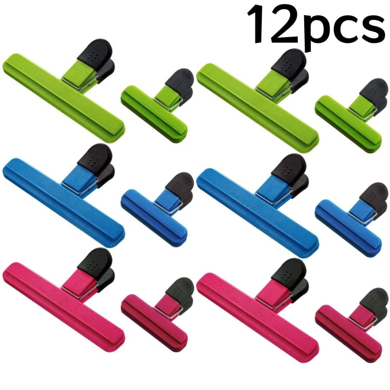 6/12Pcs Portable Large Chip Bag Clips Plastic Assorted Sizes Food Snack ...