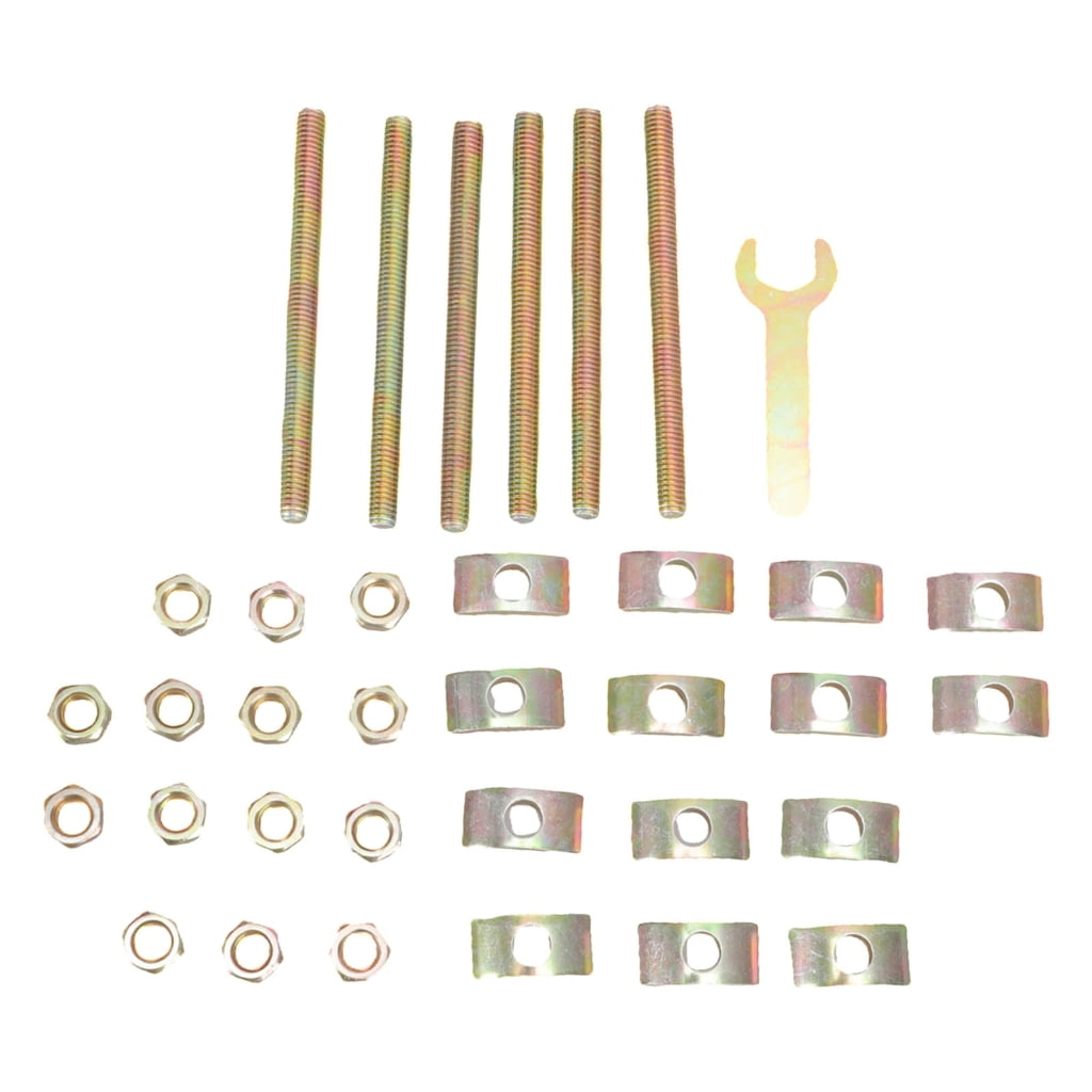 6/12Pieces Full Threaded Studs With Hexes Nut Curved Washers for ...