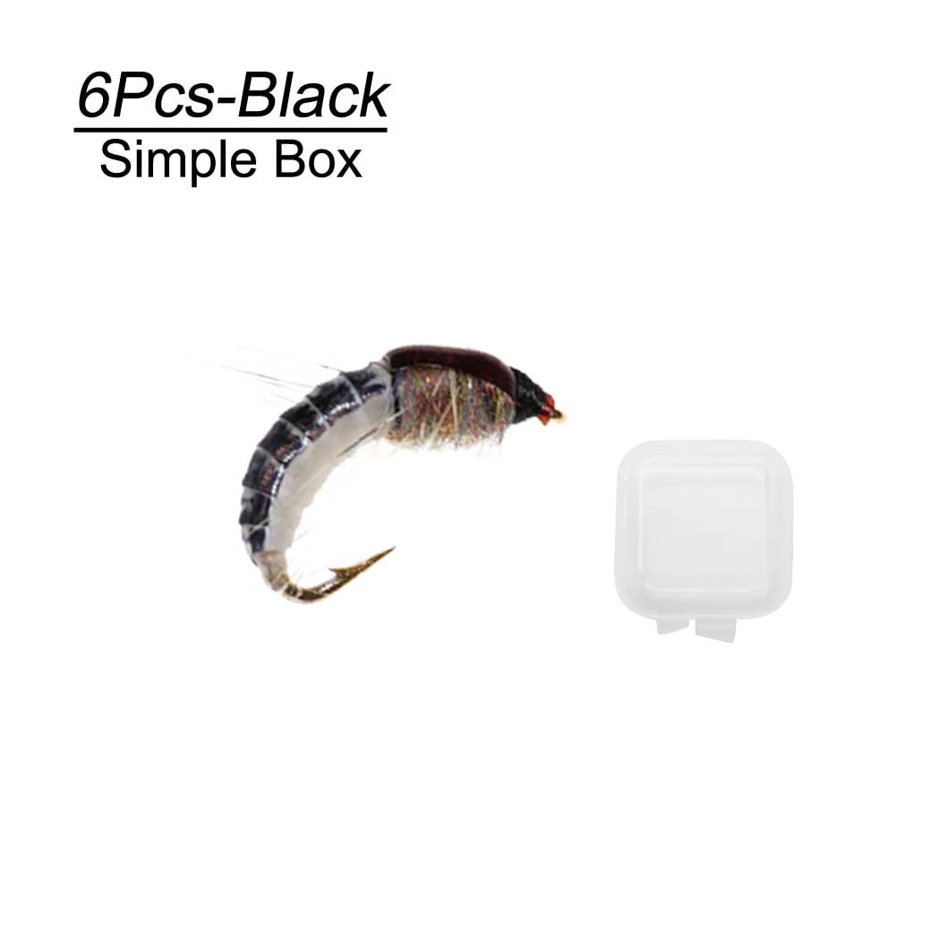 6/12pcs # 10 Caddis Pupae Nymph Fly Trout Fishing Bait UV Beadhead ...