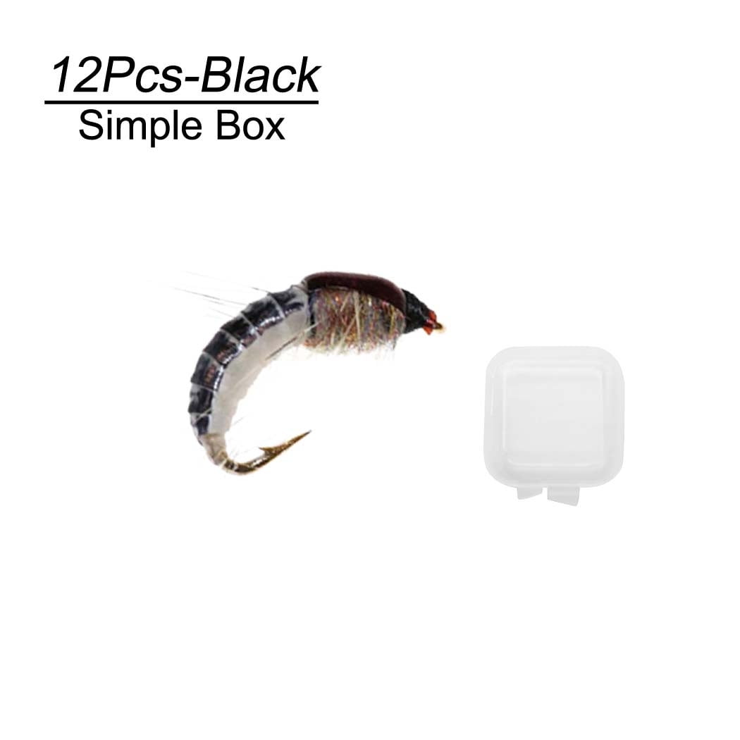 6/12pcs # 10 Caddis Pupae Nymph Fly Trout Fishing Bait UV Beadhead ...