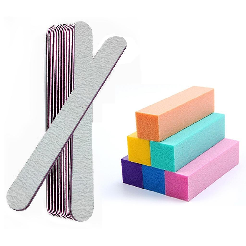 6/12pcs Nail File And Buffers Kit Emery Board Nails Files Buffer Block ...