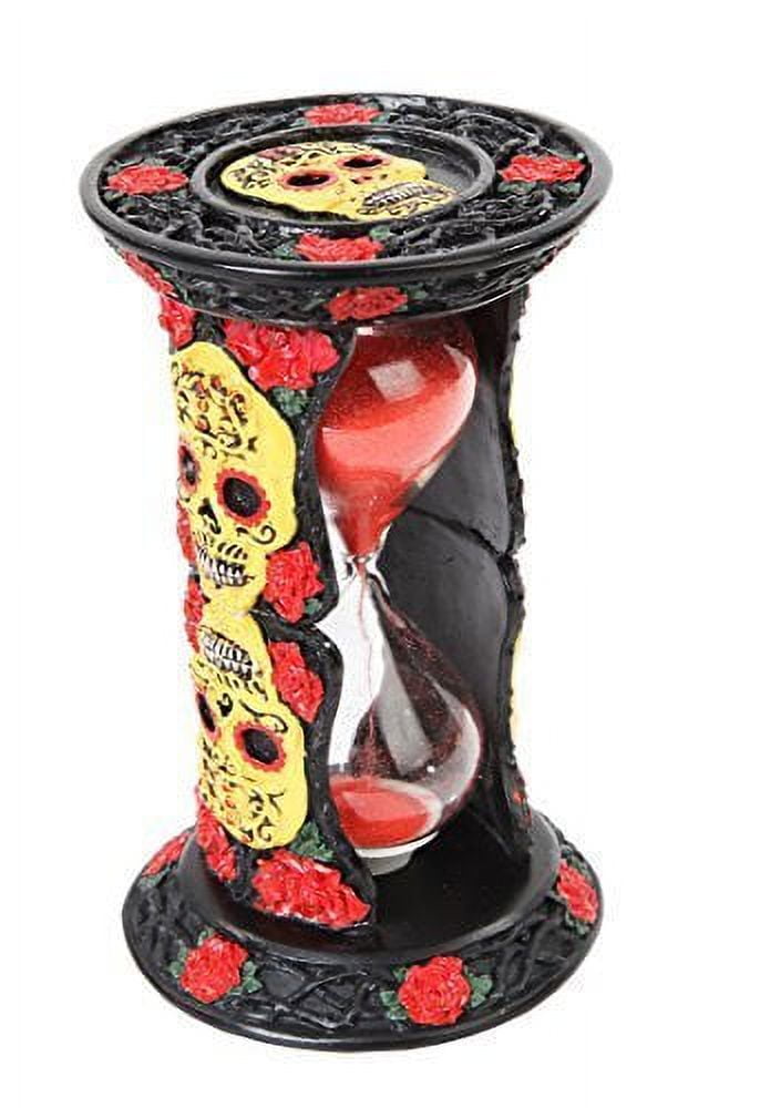 6.13 Inch Day of The Dead Skulls Sand Timer Hourglass Statue Figurine ...
