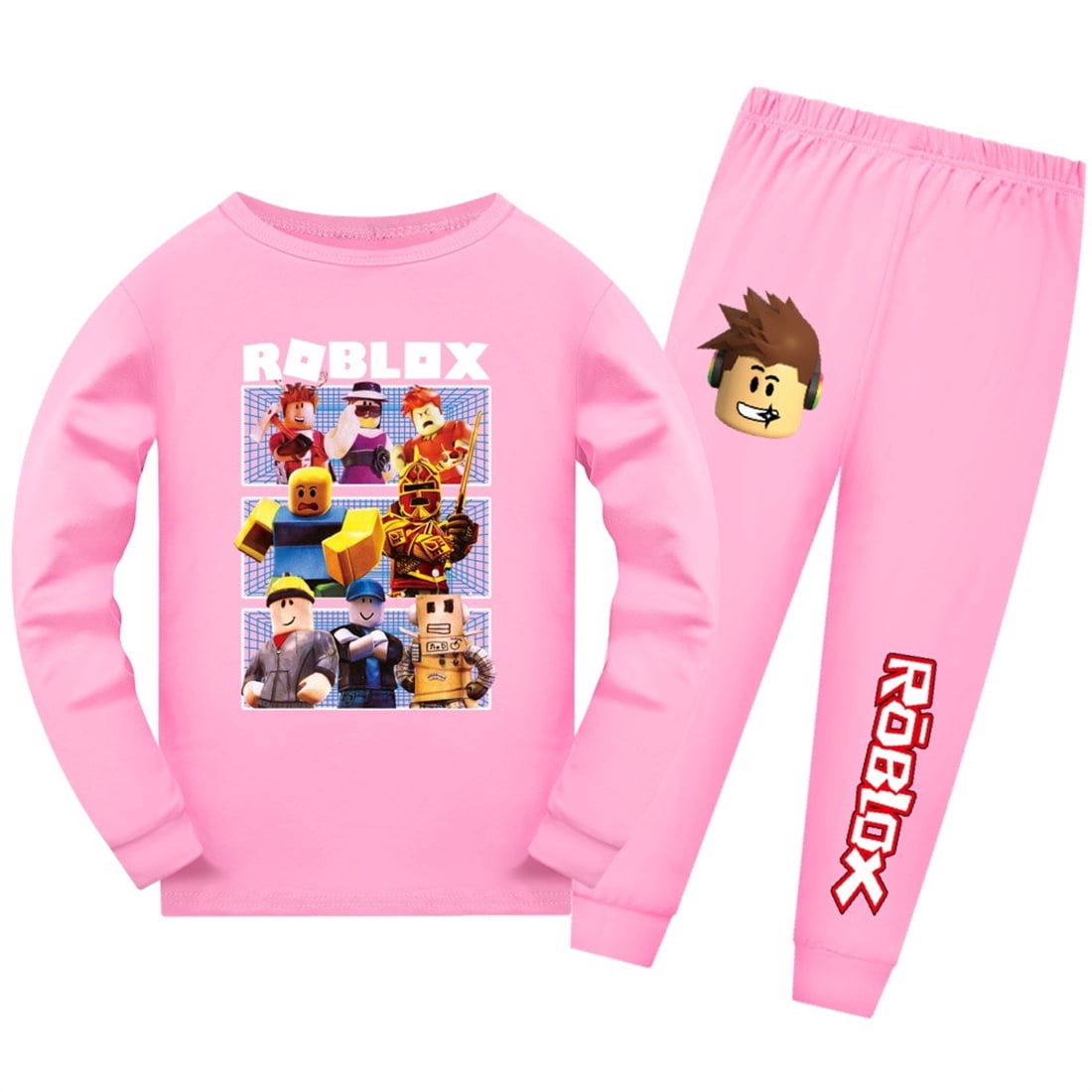 6-13 year old Roblox boys' pajamas set, girls' long sleeved home ...