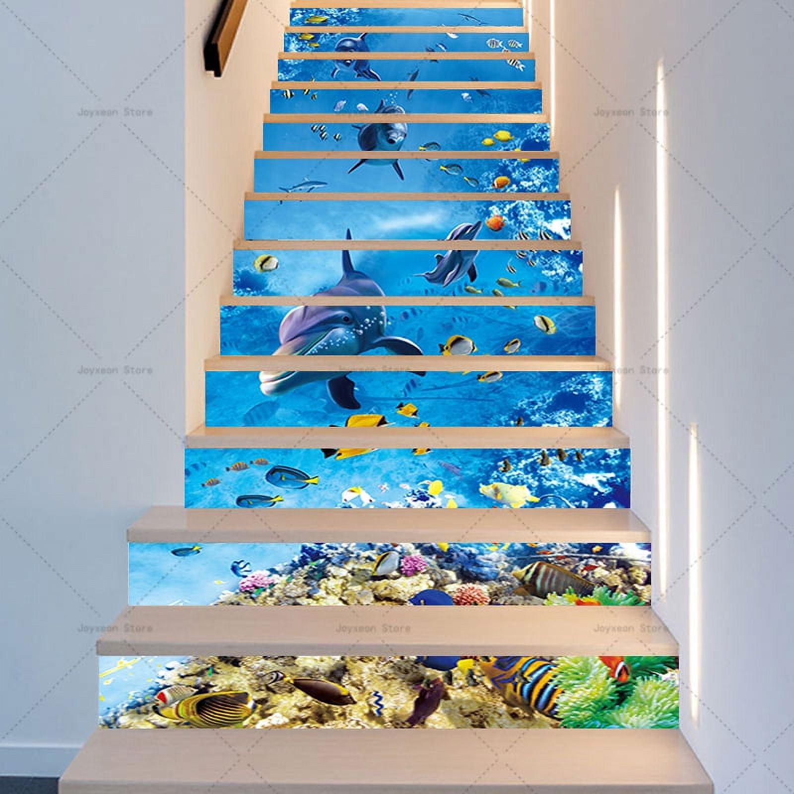 6/13PCS Stair Stickers DIY Old House Renovation Landscape Waterfall ...