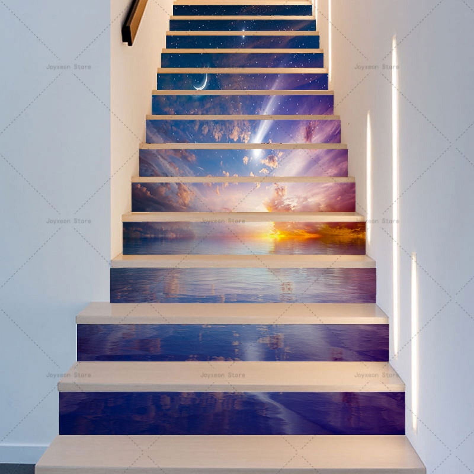 6/13PCS Stair Stickers DIY Old House Renovation Landscape Waterfall ...